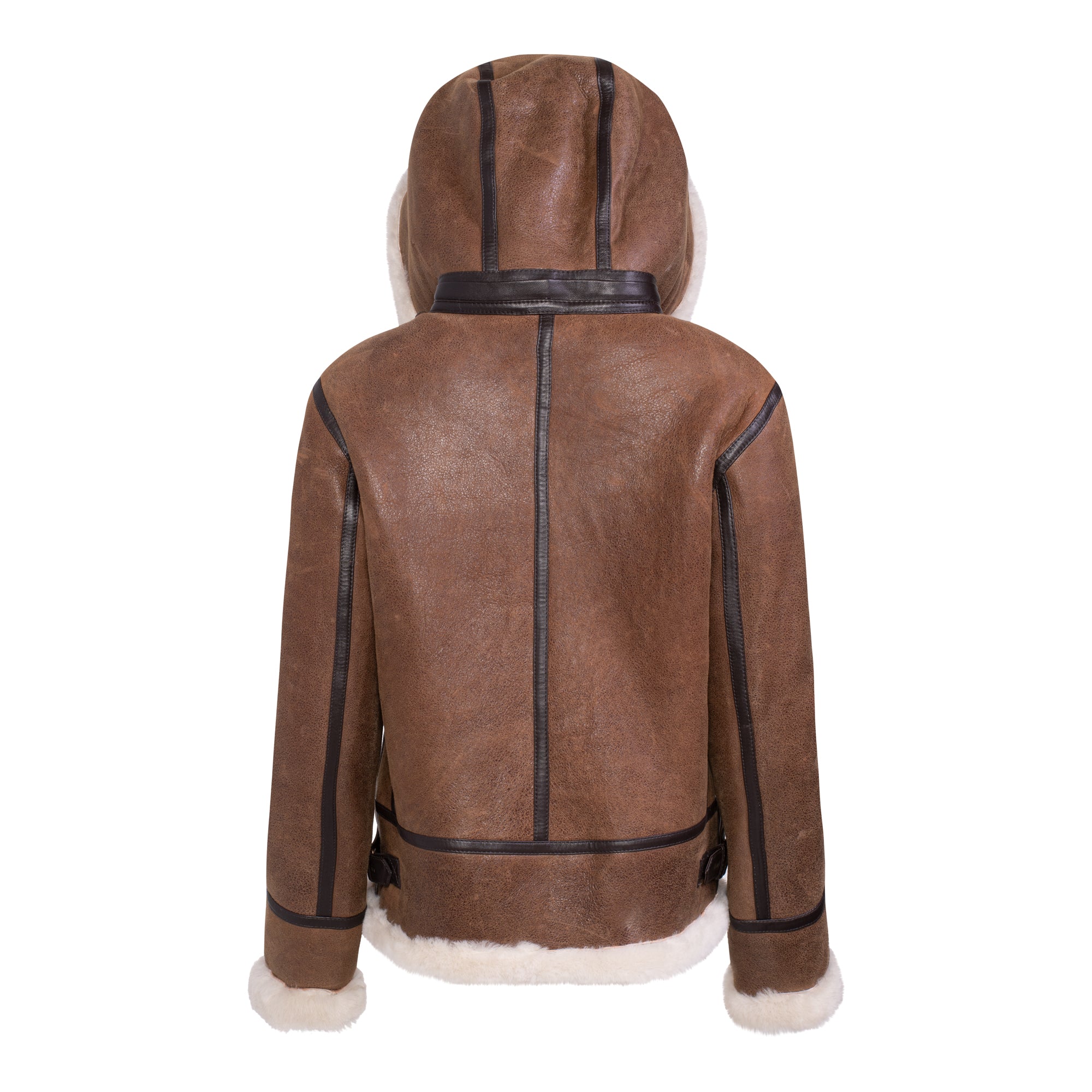 AMELIA Aviator Hooded Shearling Jacket – Wolfie Premium Outerwear
