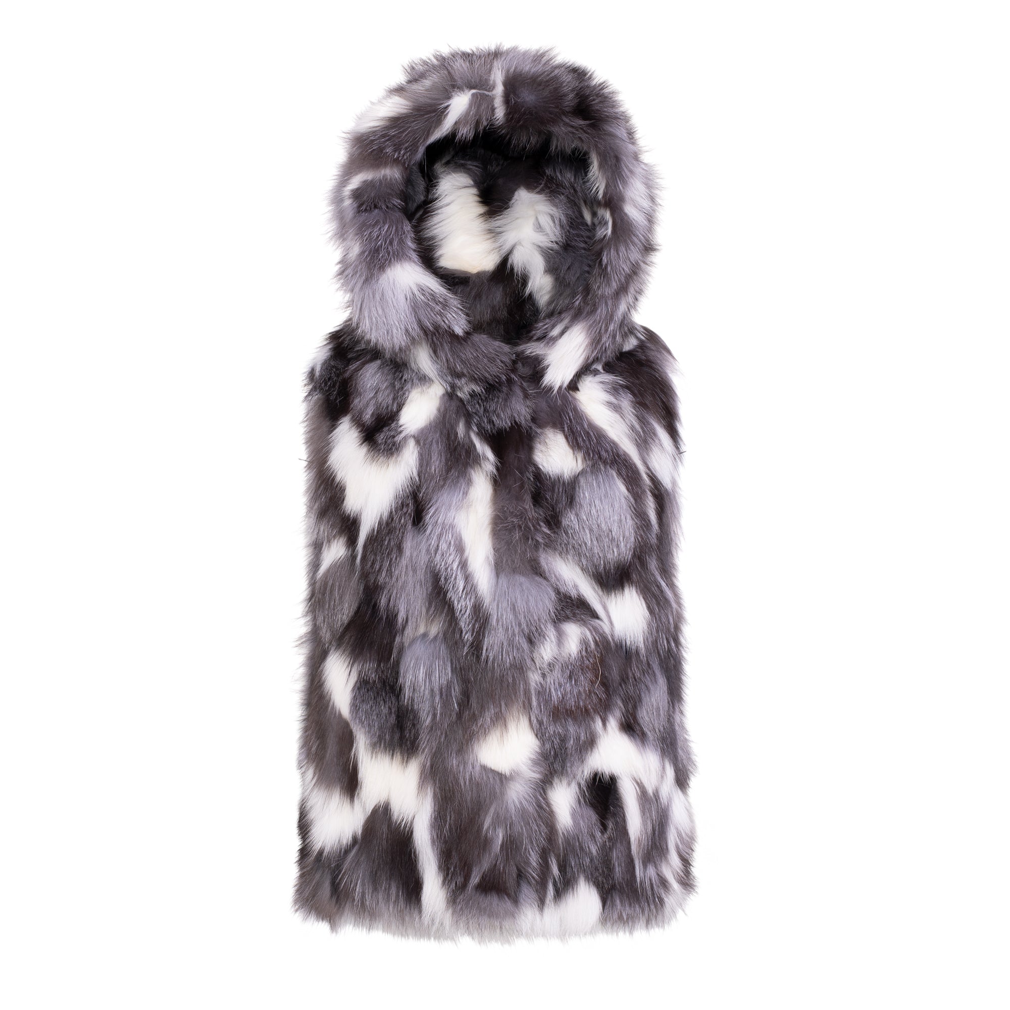 Fiona Hooded Fox Fur Vest – Wolfie Premium Outerwear